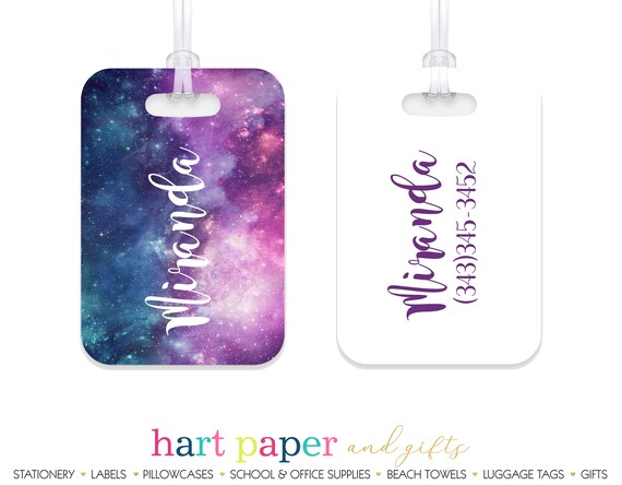 Galaxy Stars Universe Space Personalized Luggage Bag Tag | Etsy