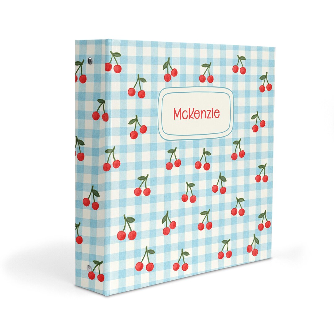 Cherry Cherries Gingham 3 Ring Binder Personalized Custom Gift Back ...