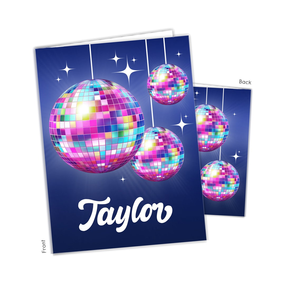 Retro Rainbow Disco Ball Personalized Folder 2 Pocket Back to School ...