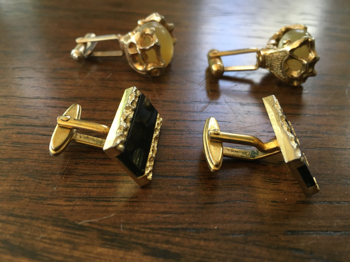 2 Pair of Women Cufflink Cuff Link With Stones - Etsy