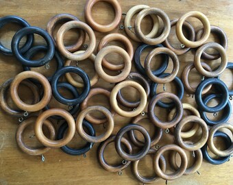 Wooden curtain rings | Etsy