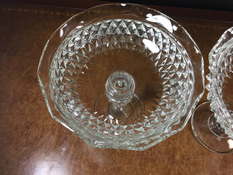 Indiana Glass Clear Pressed Glass Pedestal/compote Candle - Etsy