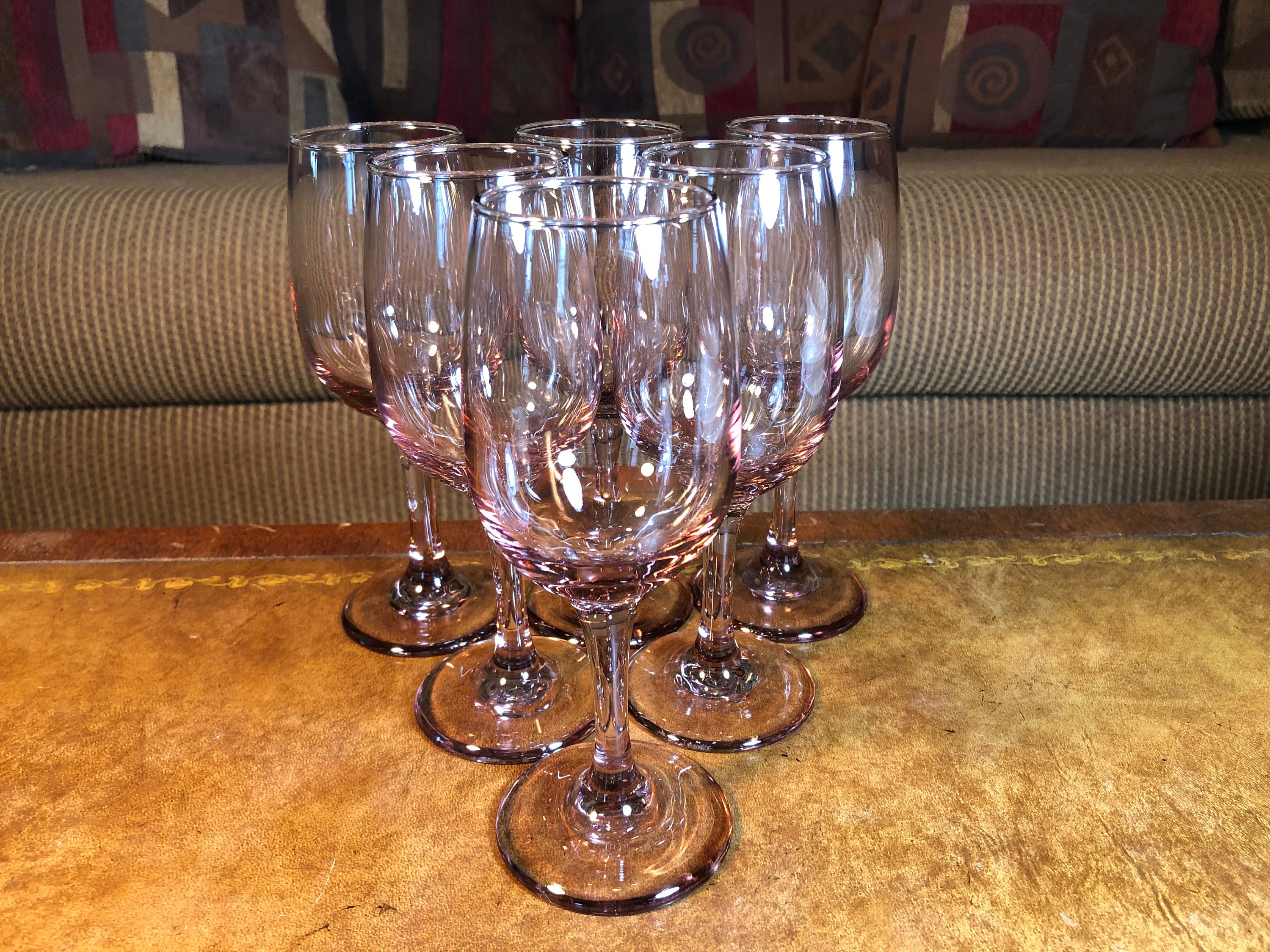 Libbey Glass Company Premiere Pink Water Goblets Set of 6. | Etsy