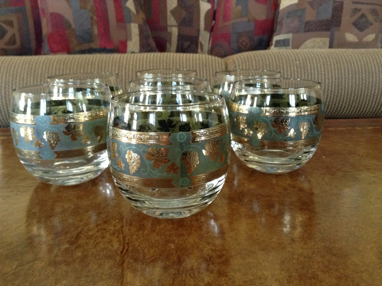 Cera Glass Golden Grapes-green Roly Poly Set of 6 - Etsy