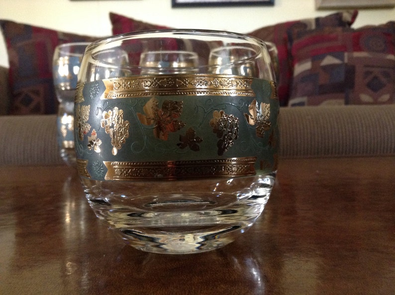 Cera Glass Golden Grapes-green Roly Poly Set of 6 - Etsy