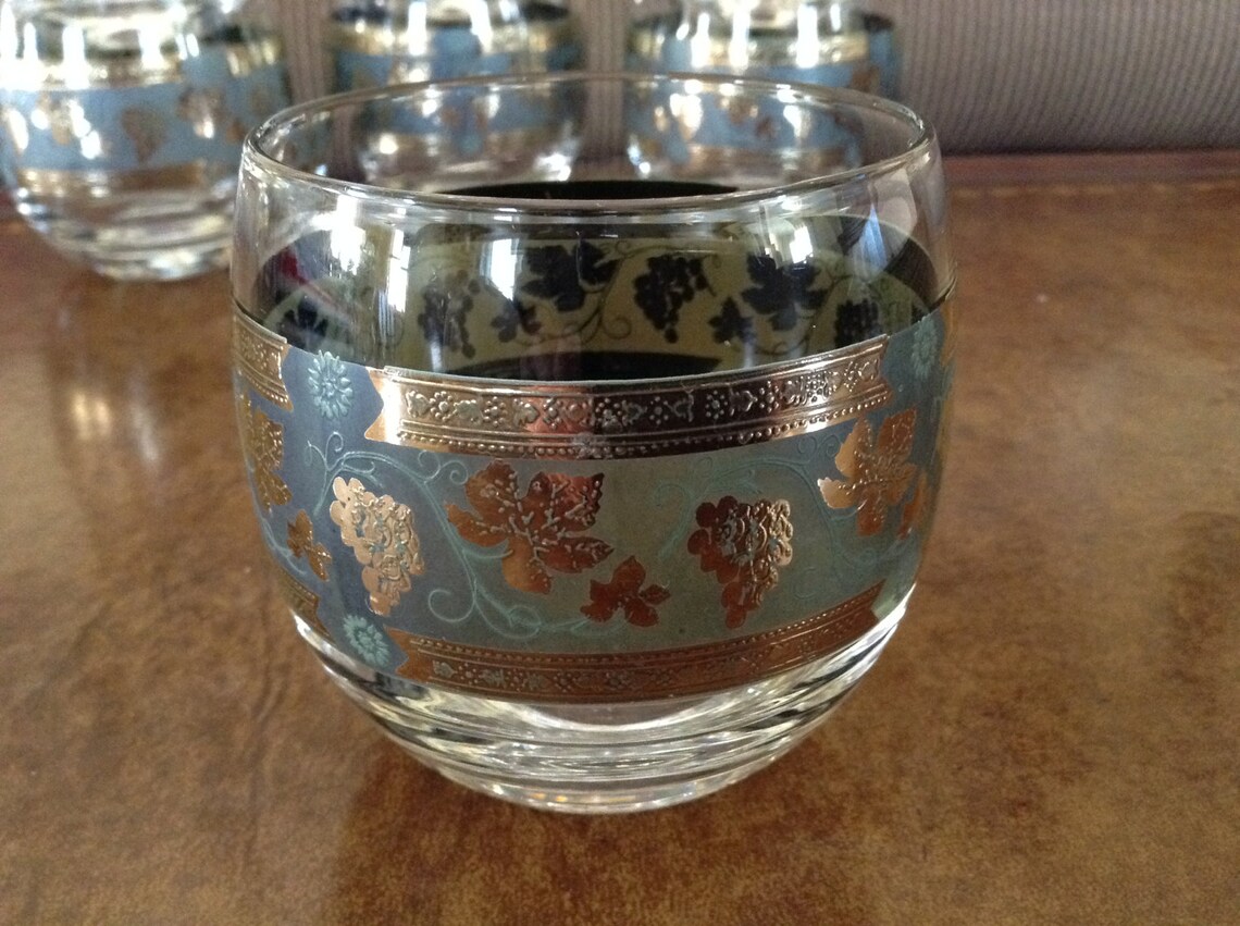 Cera Glass Golden Grapes-green Roly Poly Set of 6 - Etsy