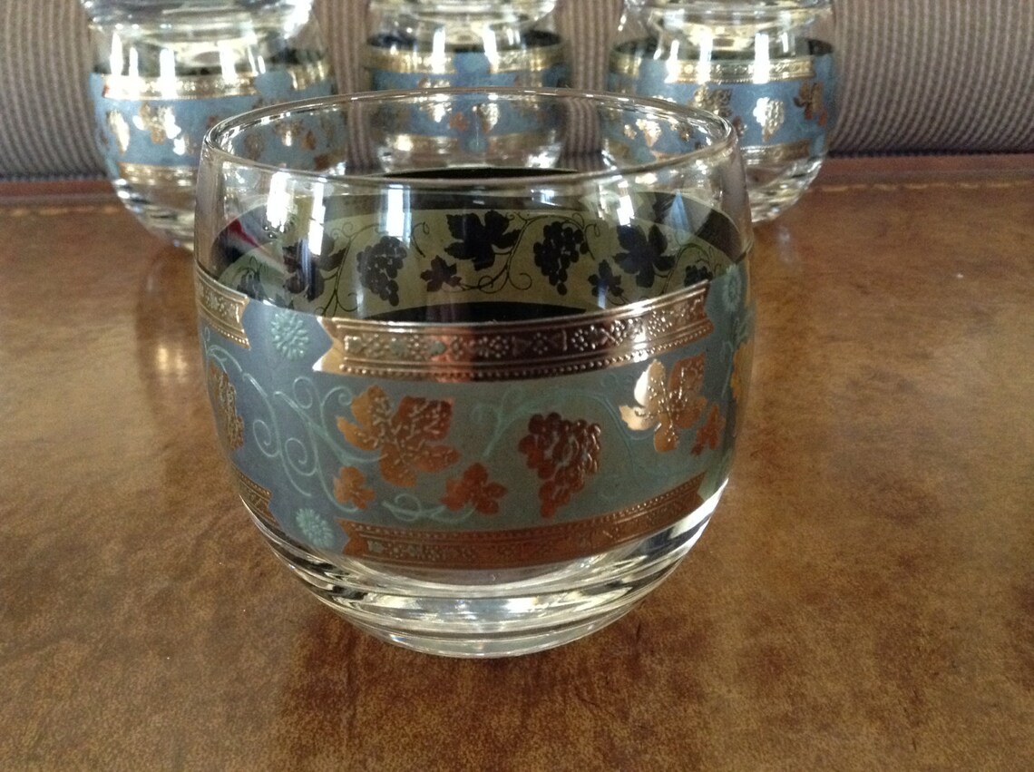 Cera Glass Golden Grapes-green Roly Poly Set of 6 - Etsy