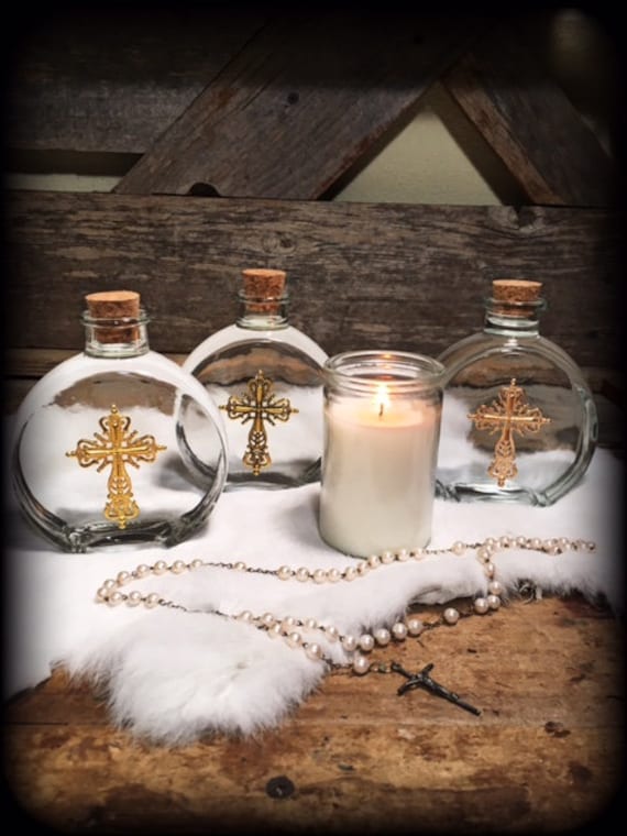 Blessed Holy Water With Ornate Cross - Etsy