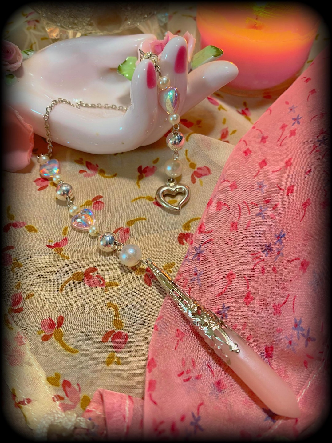 Pink Hearts Pendulum of Feminine Energy - Etsy