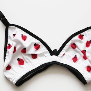 Ladybird / Organic Cotton Bralette With Ladybug Print / Organic Cotton ...