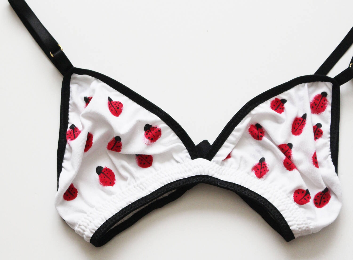 Ladybird / Organic Cotton Bralette With Ladybug Print / Organic Cotton ...
