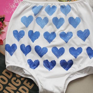 Ombre Hearts / Lingerie Organic Cotton Hand Printed Panties High Cut ...
