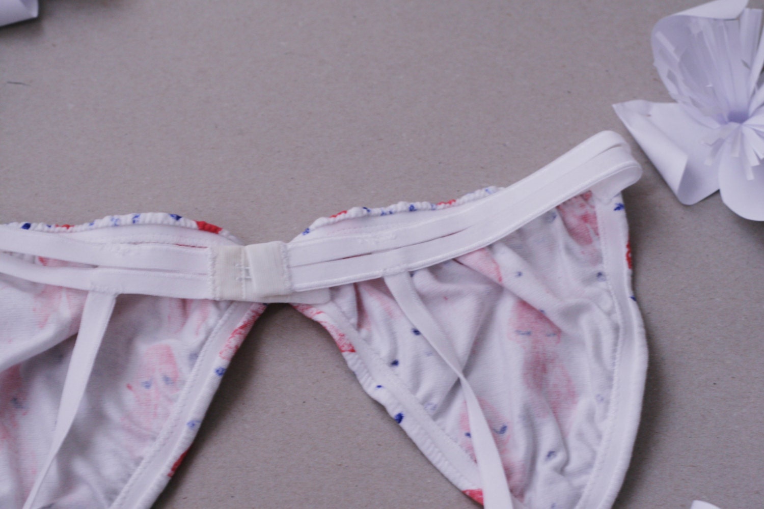 Rabbit / Organic Cotton Triangle Bralette With Bunnies Print / Made to ...