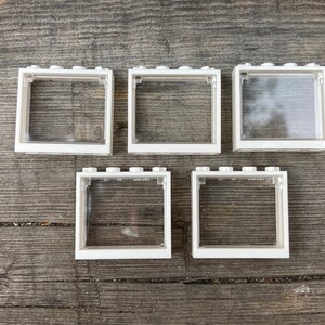 White Window Frame With Opening Glass Pane, Lot of 5 - Genuine LEGO ...