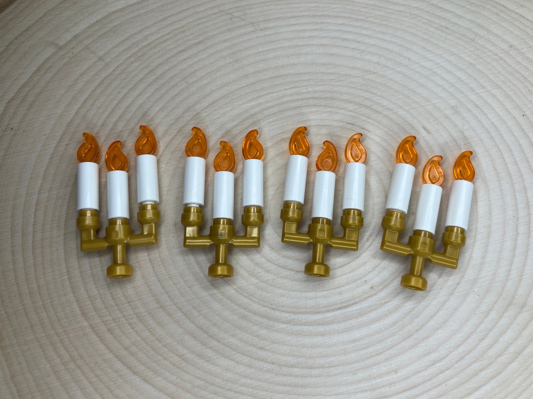 Pearl Gold Candelabra / Candlestick With White Candles and Orange ...