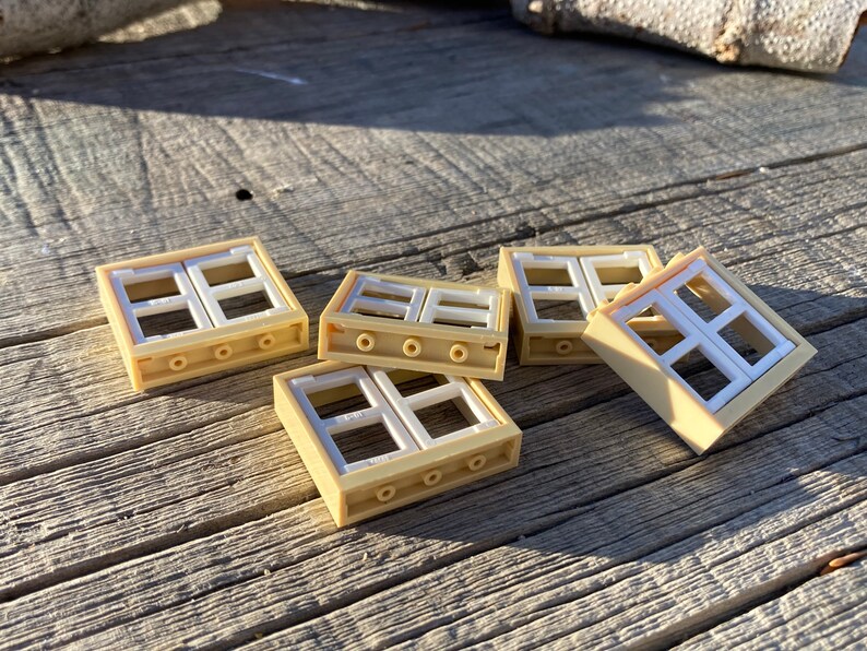 Tan Window Frame With White Shutters, Pack of 5 - Genuine LEGO ...