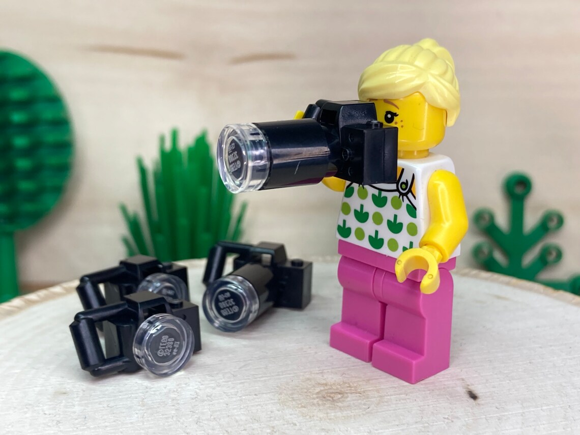 Group of Black Cameras, 2 With Telephoto Lenses 4 Pack - Genuine LEGO ...