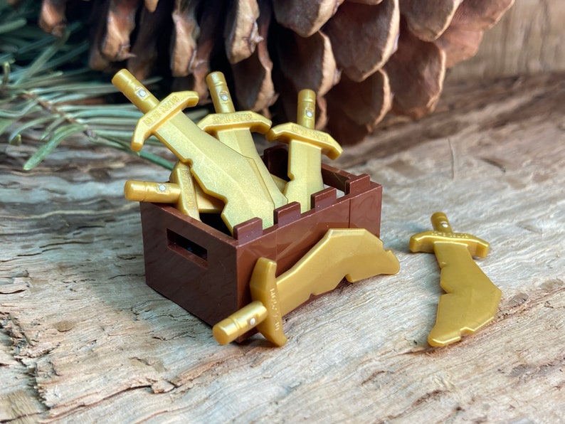 Crate of Scimitar Swords With Nicks 6 Pack Genuine LEGO® - Etsy