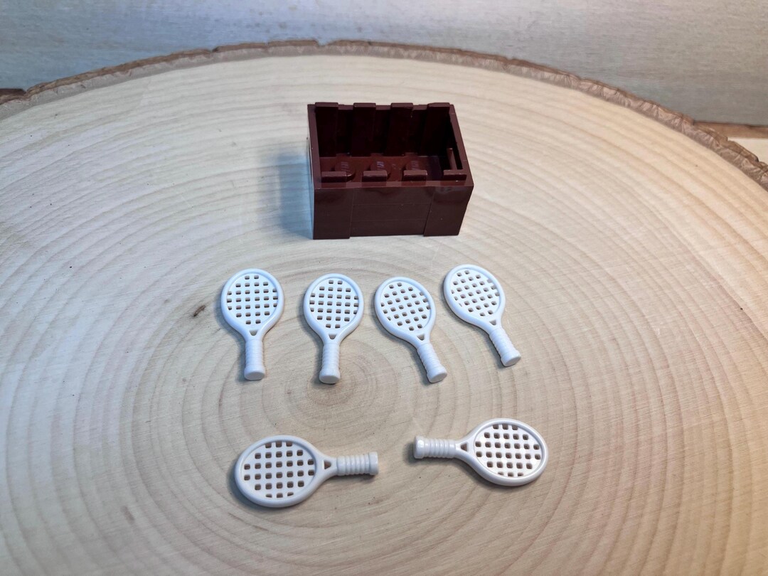 6-pack White Tennis Rackets With Crate – Authentic LEGO® Accessory - Etsy