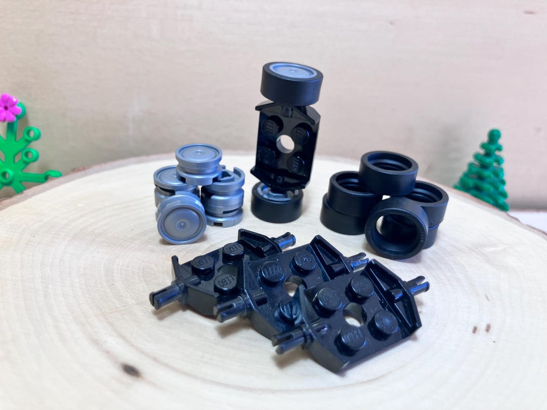 Small Wheel Set, Wheel 11mm D. X 6mm Black Tire, Pack of 8 With Wide ...