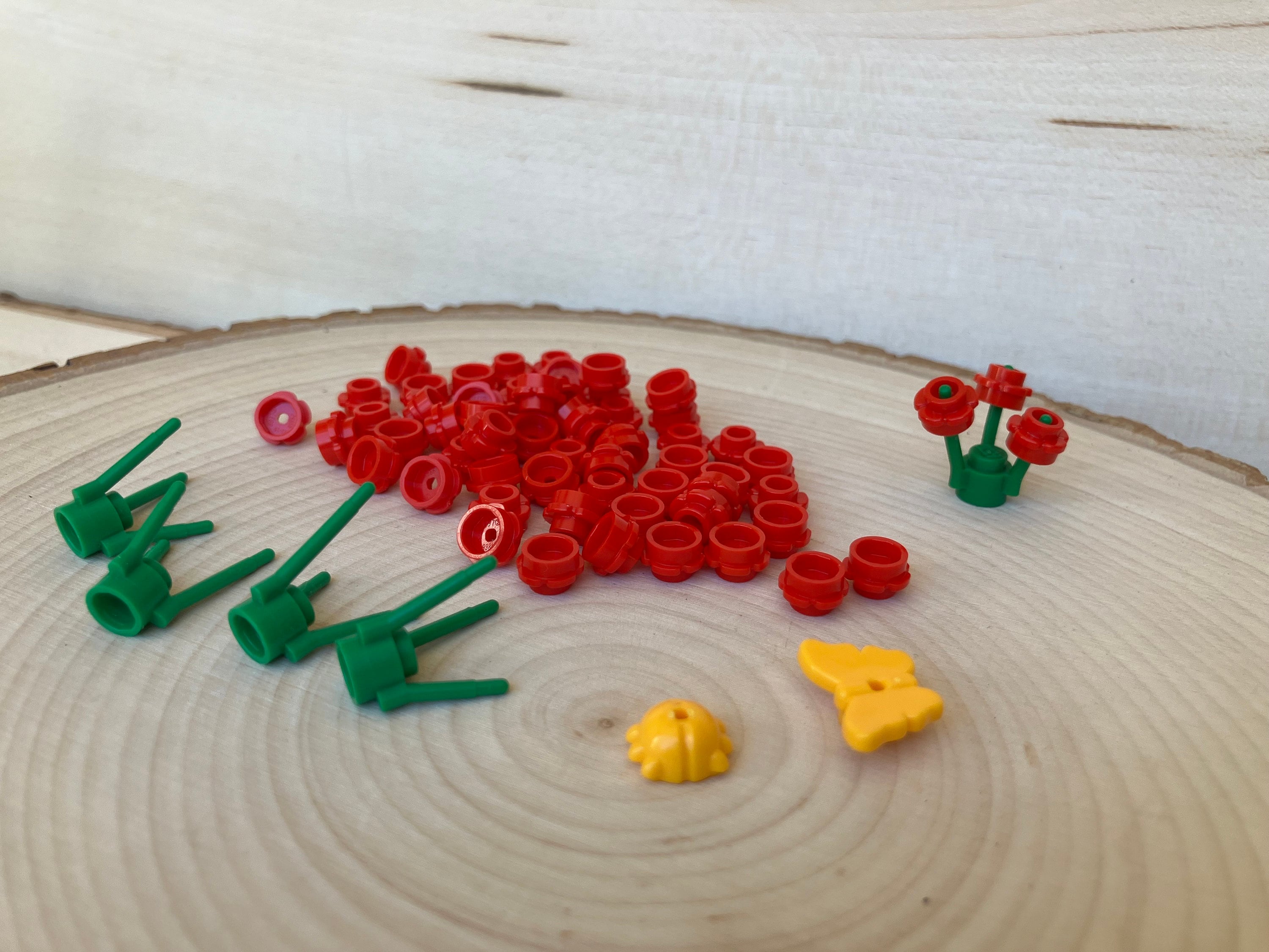 Red Flower Garden Accessory Pack, 60-pack - Genuine LEGO® Landscape - Etsy