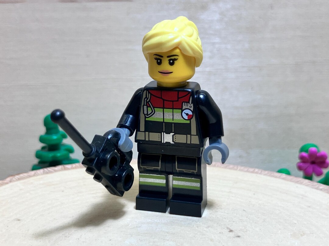 Female Firefighter With Walkie Talkie - Genuine LEGO® Minifigure - Etsy