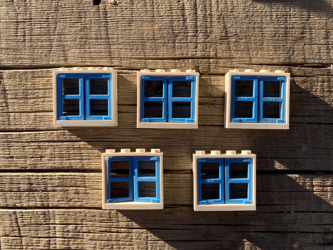 White Window Frame With Medium Blue Shutters, Pack of 5 - Genuine LEGO ...