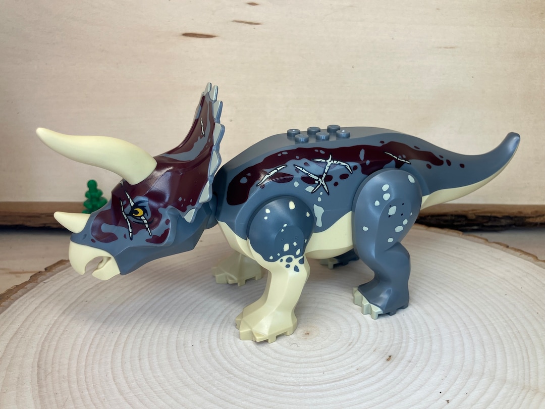 Dinosaur Triceratops With Dark Bluish Gray Back and Dark Red Markings ...