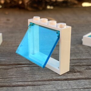 White Window Frame With Opening Trans Light Blue Glass Pane, Lot of 5 ...