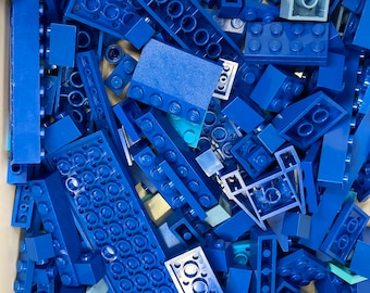 Dark Blue Bulk Lot of Blocks Parts & Pieces, 1/2 Pound - Genuine LEGO ...
