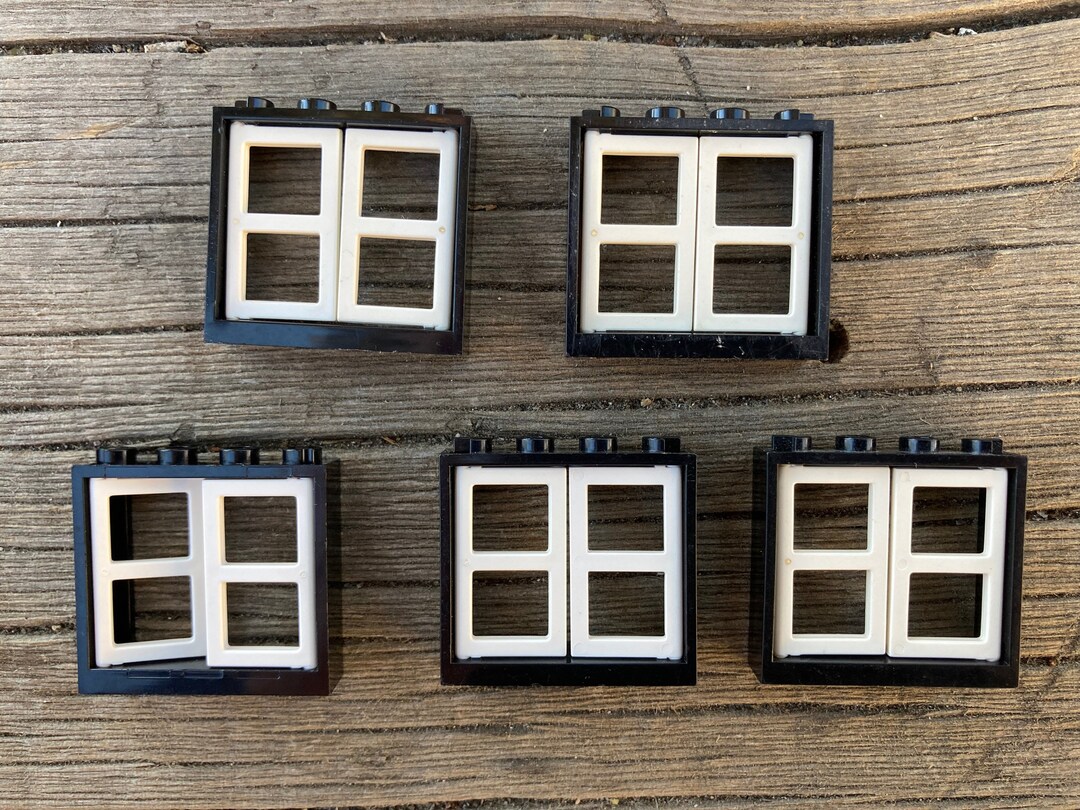 Black Window Frame With White Shutters, Pack of 5 - Genuine LEGO ...