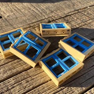 Tan Window Frame With Medium Blue Shutters, Pack of 5 – Genuine LEGO ...