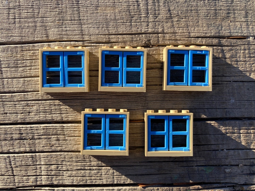 Tan Window Frame With Medium Blue Shutters, Pack of 5 – Genuine LEGO ...