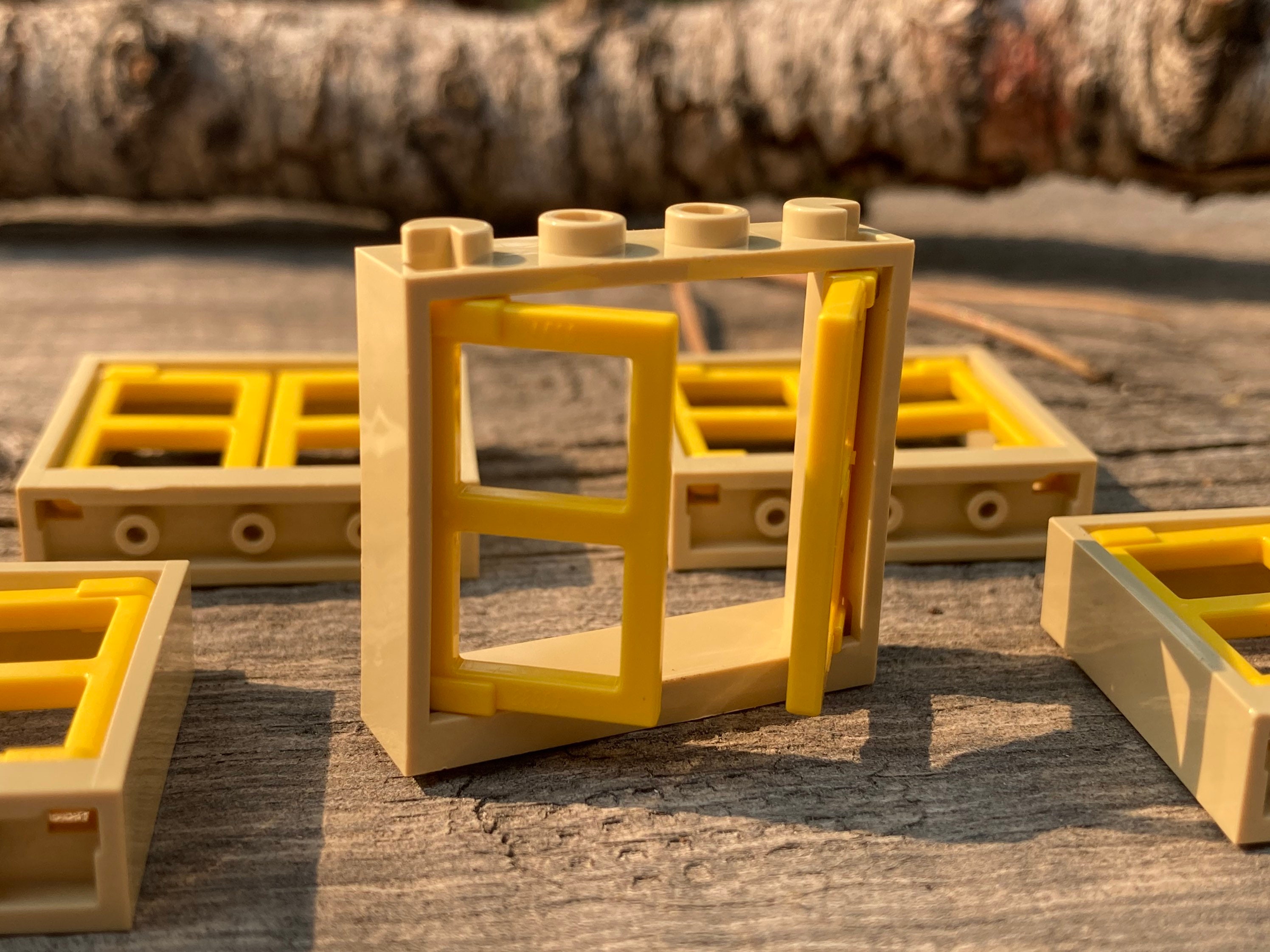 Tan Window Frame With Yellow Shutters, Pack of 5 - Genuine LEGO ...
