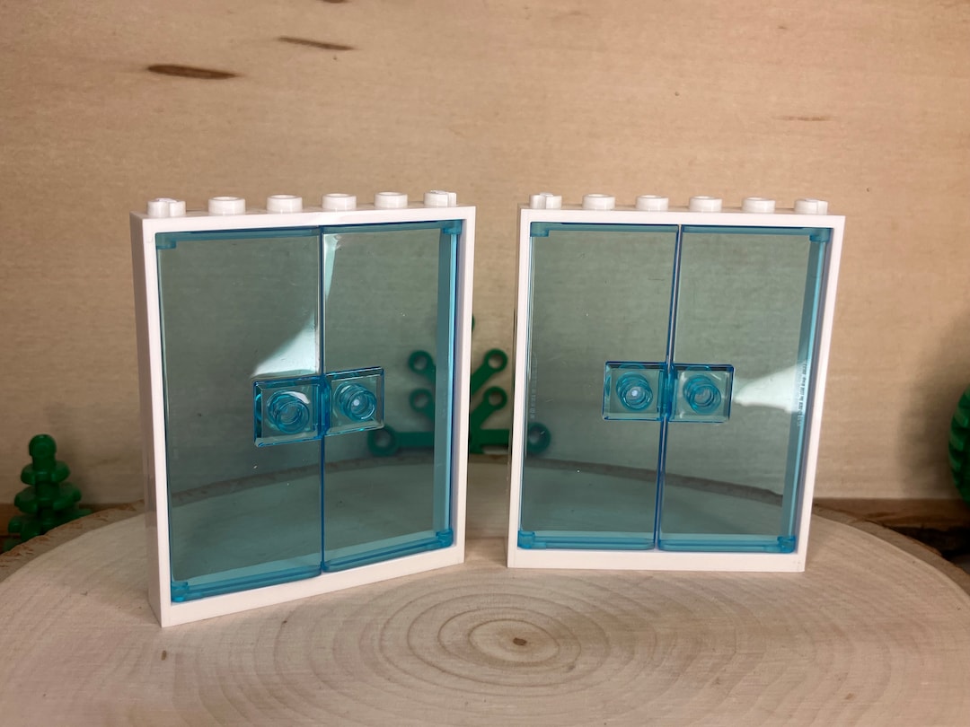 White Door Frame 1 X 6 X 6 Flat Front With Trans Blue Doors, Pack of 2 ...