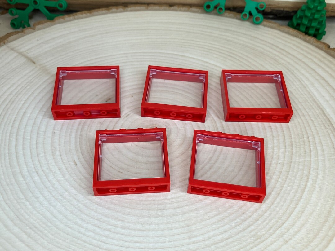 Red Window Frame With Opening Glass Pane, Lot of 5 - Genuine LEGO ...