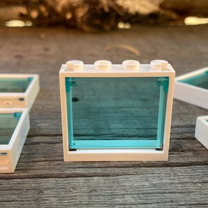White Window Frame With Opening Trans Light Blue Glass Pane, Lot of 5 ...