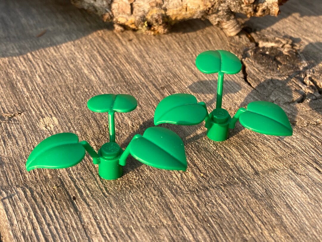 Plant Flower Stem 1 X 1 X 2/3 With 3 Large Leaves - Lot of 2 - Genuine ...