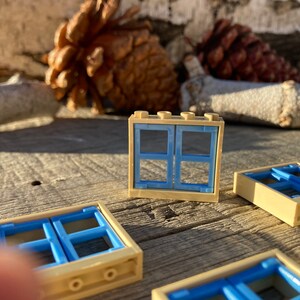 Tan Window Frame With Medium Blue Shutters, Pack of 5 – Genuine LEGO ...