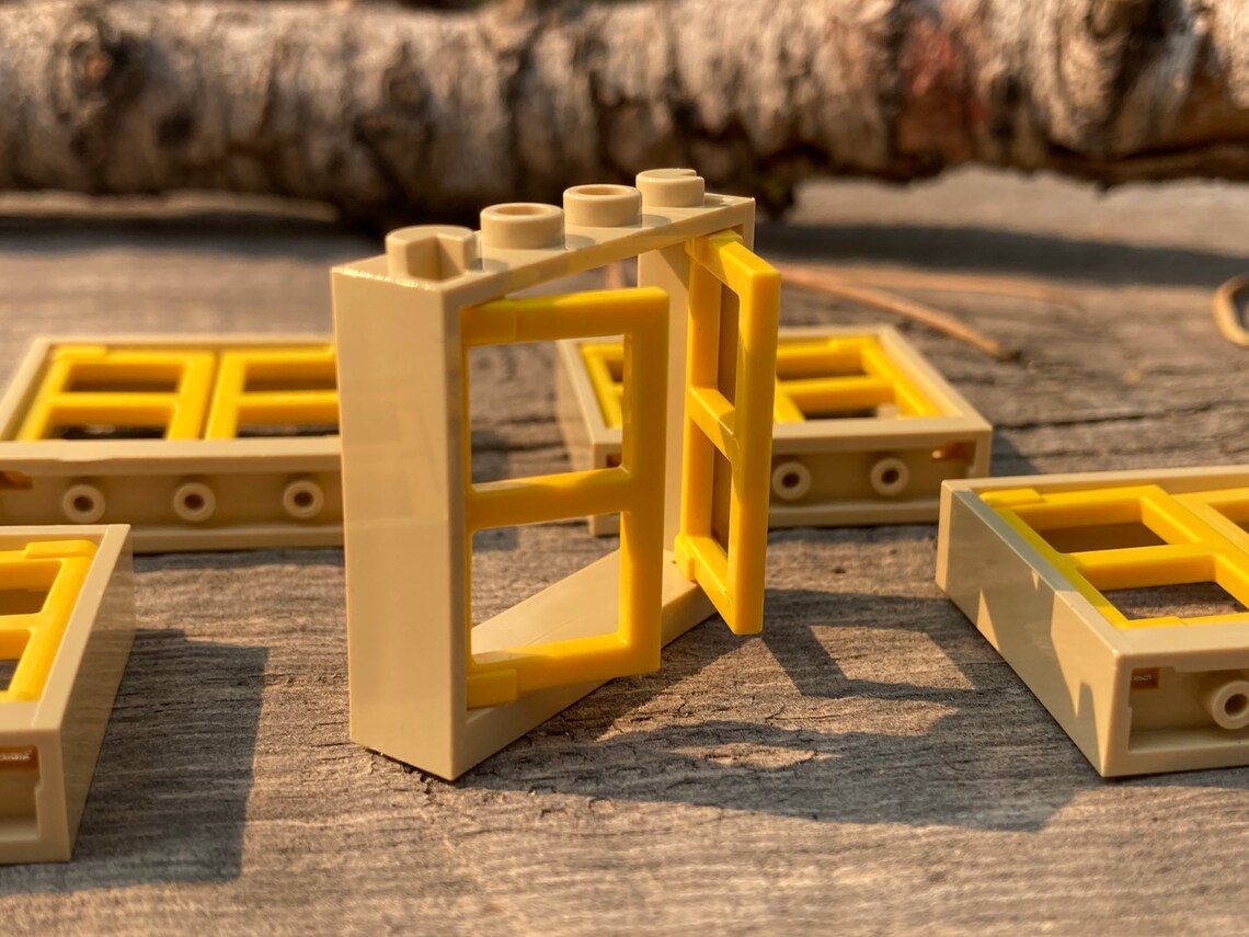 Tan Window Frame With Yellow Shutters, Pack of 5 - Genuine LEGO ...