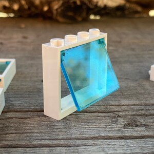 White Window Frame With Opening Trans Light Blue Glass Pane, Lot of 5 ...