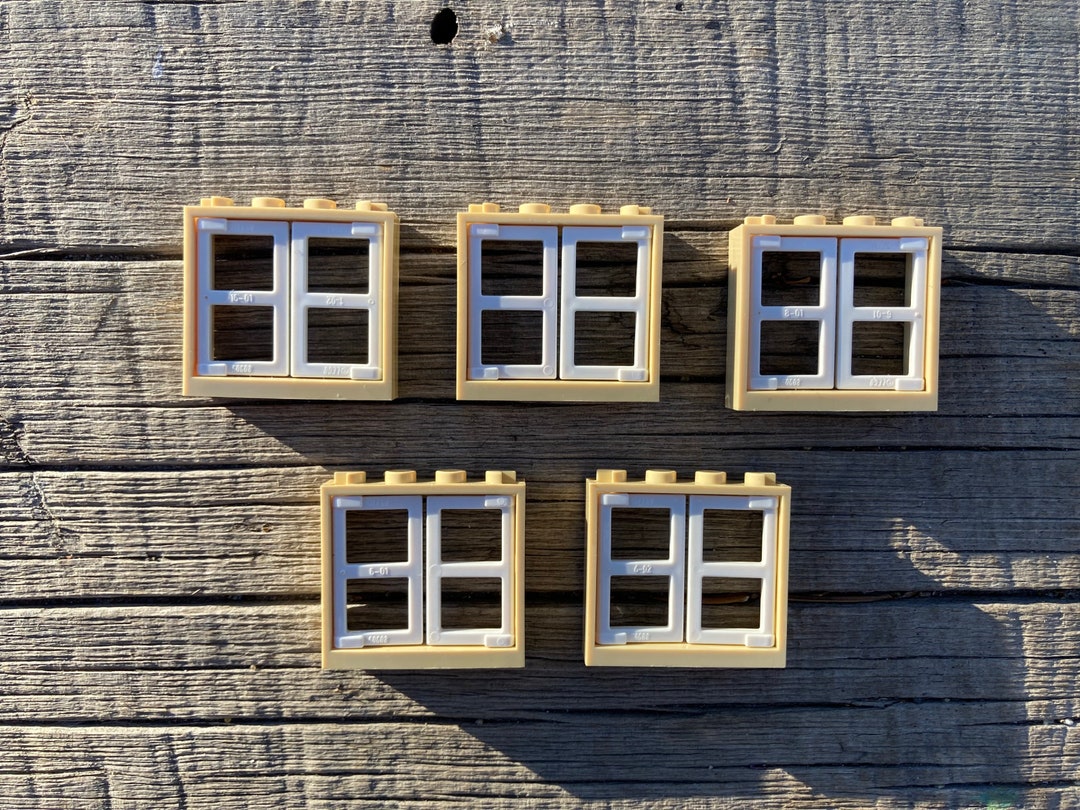 Tan Window Frame With White Shutters, Pack of 5 - Genuine LEGO ...
