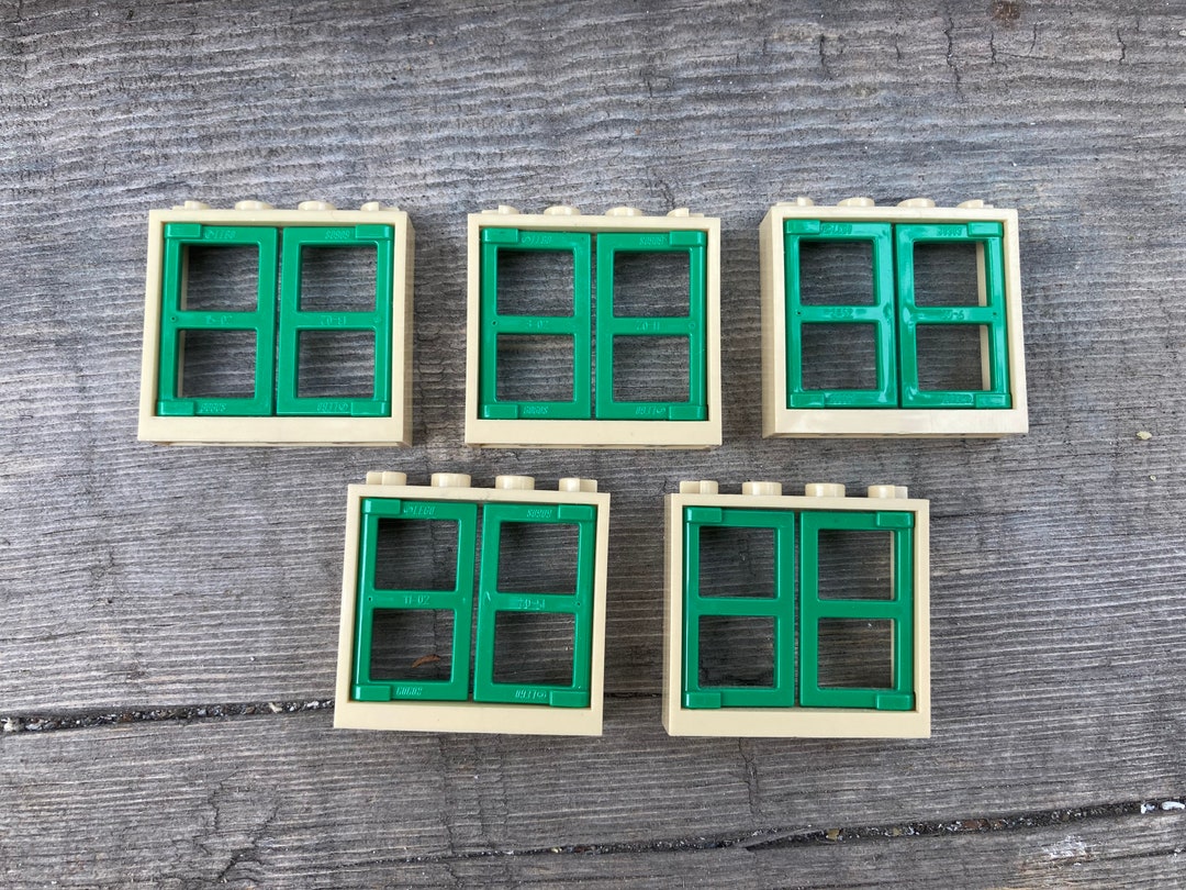 Tan Window Frame With Green Shutters, Pack of 5 Genuine LEGO® Architect ...