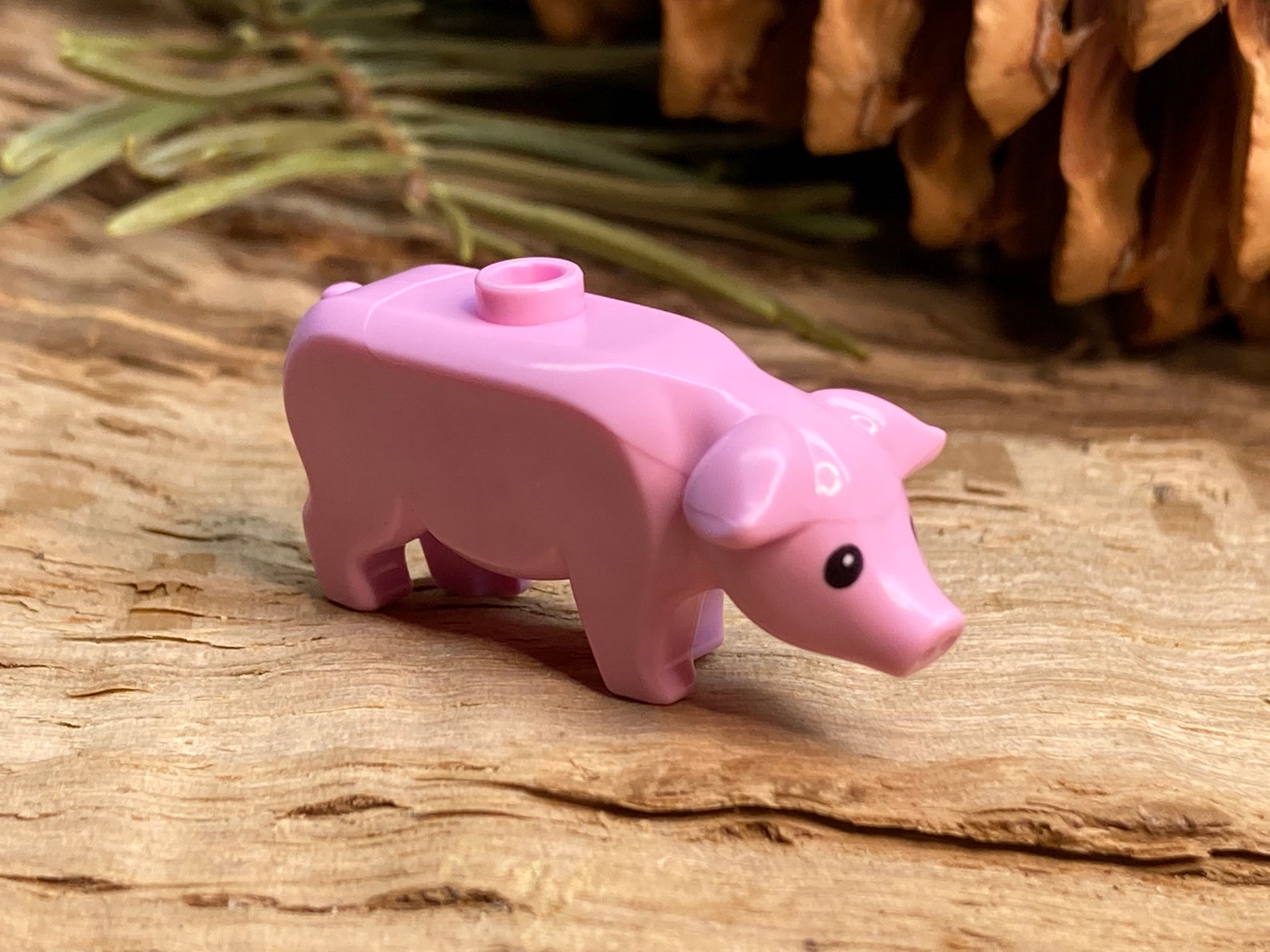 Bright Pink Pig With Black Eyes and White Pupils - Genuine LEGO® Animal ...