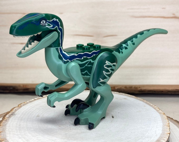 Dinosaur Raptor / Velociraptor With Dark Green Back and Dark Blue ...