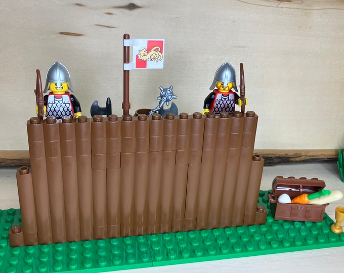 Soldiers Guarding Wooden Palisade Wall Scene - Genuine LEGO® Custom ...
