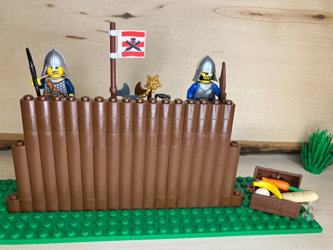 Soldiers Guarding Wooden Palisade Wall Scene - Genuine LEGO® Custom ...
