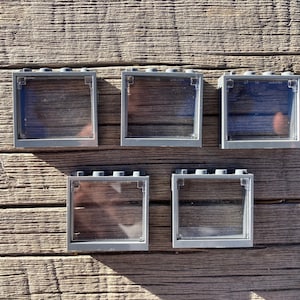 Dark Stone Gray Window Frame With Opening Glass Pane, Lot of 5 ...