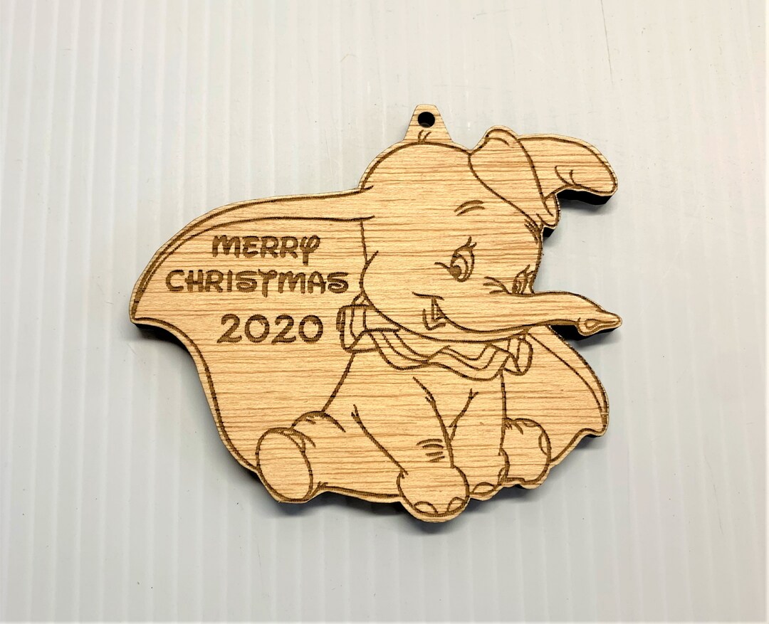 Dumbo Christmas Personalized Wood Ornament Laser Cut Birch Plywood ...