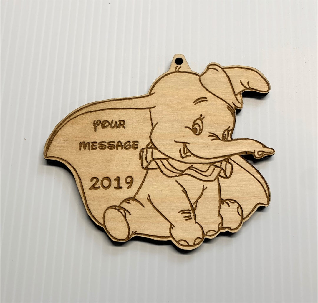 Dumbo Christmas Personalized Wood Ornament Laser Cut Birch - Etsy